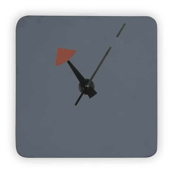 Leisuremod Manchester Dark Grey Analog Wood Non-Ticking Wall Clock ...