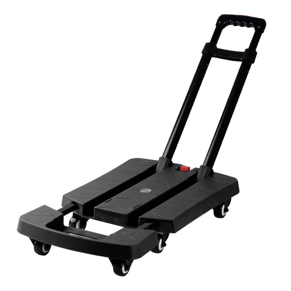 Siavonce 3 cu. ft. 6-Wheel Foldable Plastic Garden Cart and Retractable ...