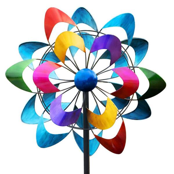 20 in. Dia Large Wind Spinners Dual-Sided Colorful Wind Sculptures ...