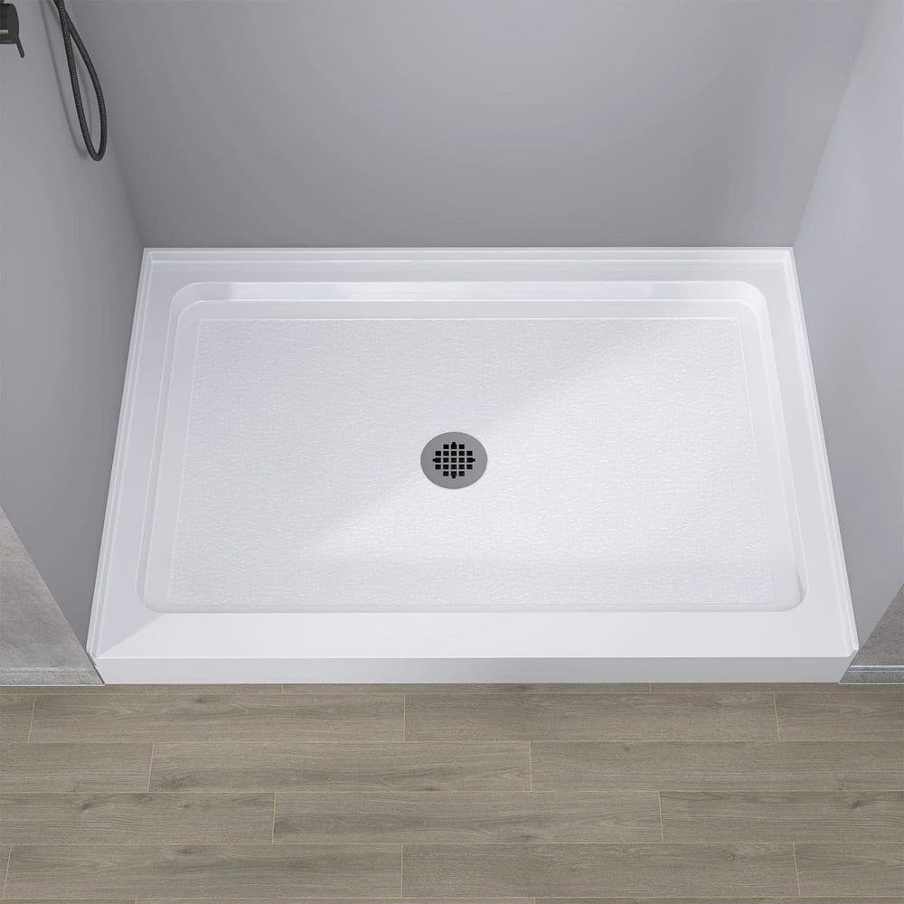 NTQ 48 in. x 30 in. Acrylic Single Threshold Shower Pan Alcove Floor ...