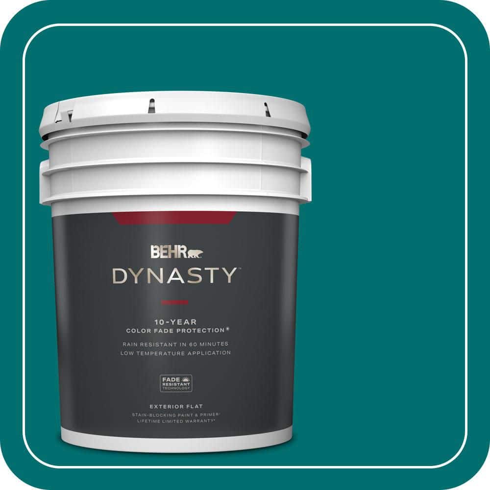 BEHR DYNASTY 5 gal. #P460-7 Caribbean Current Flat Exterior Stain ...