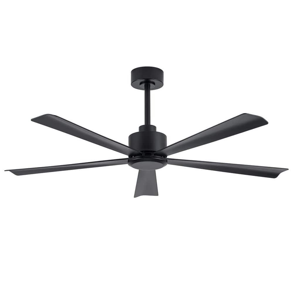 Flashwind 52 in. Indoor Black Modern Downrod Mount Ceiling Fans with ...