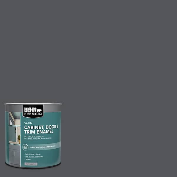 BEHR PREMIUM 1 qt. #N510-6 Orion Gray Satin Enamel Interior/Exterior ...