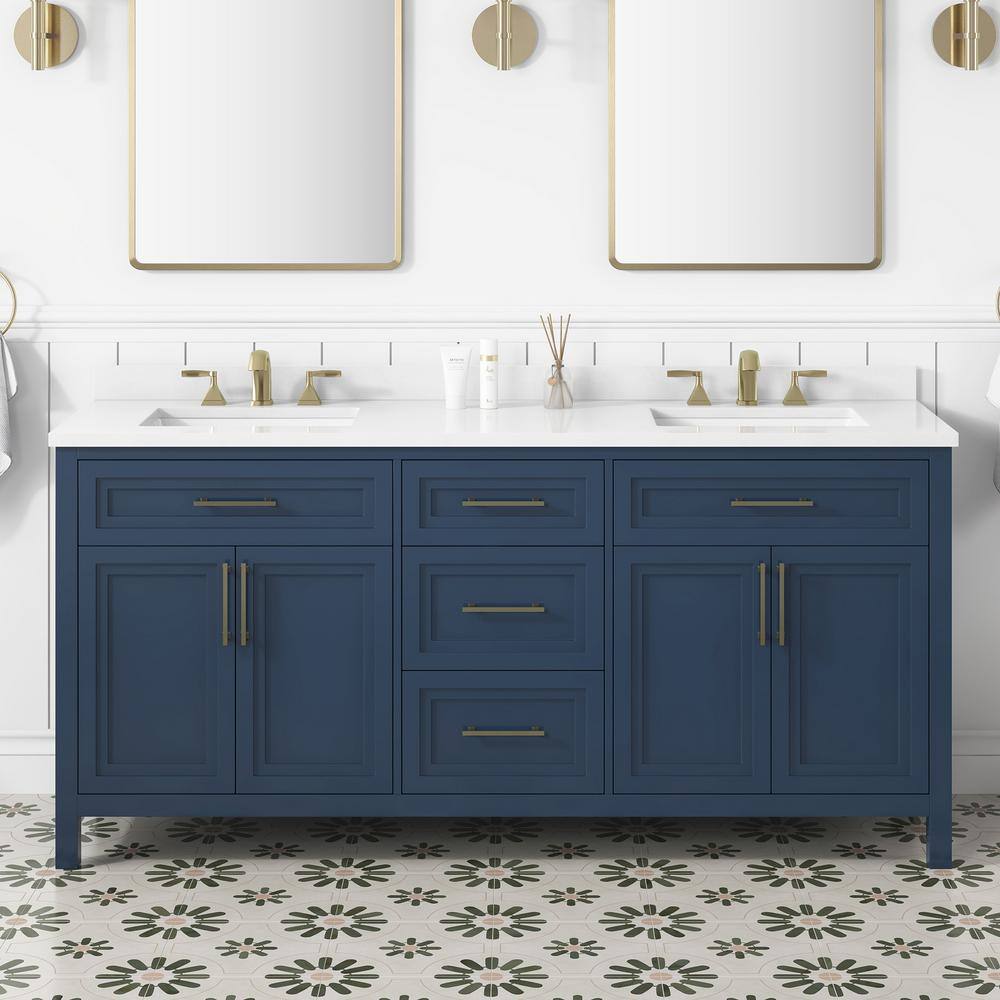 Home Decorators Collection Mayfield 72 in. Double Sink Grayish Blue ...