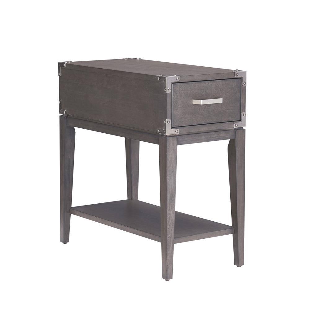 Leick Home Beckett 12 in. W x 24 in. D Anthracite/Pewter Side Table ...