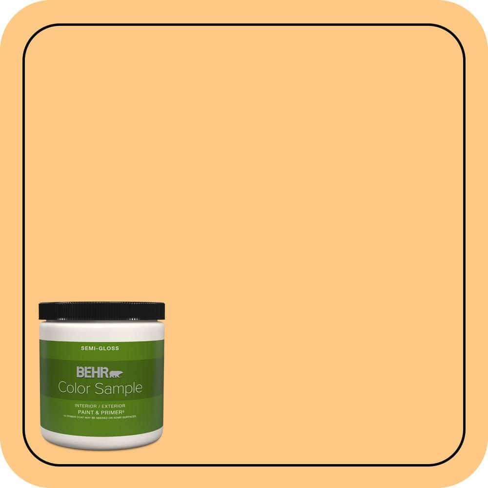 BEHR PREMIUM PLUS 8 oz. #290B-5 Torchlight Semi-Gloss Interior/Exterior ...