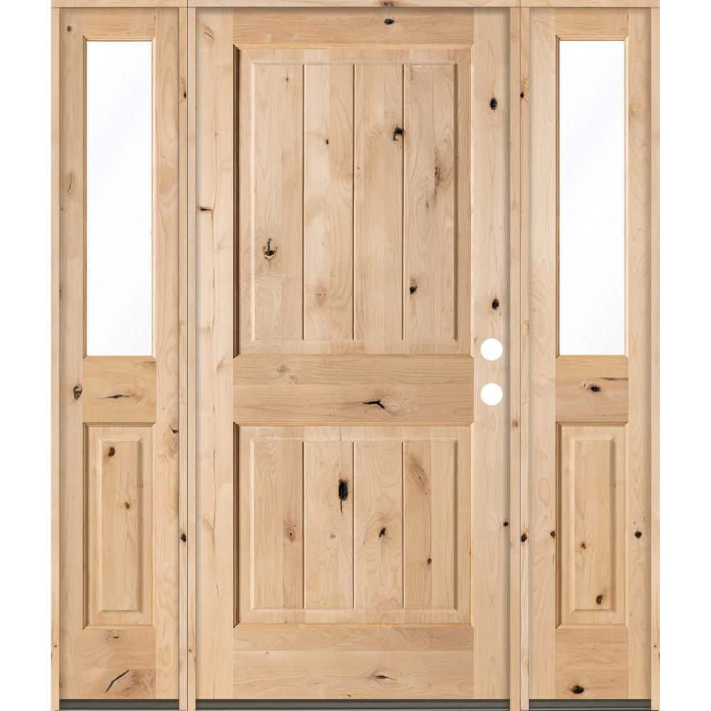 Krosswood Doors 70 in. x 80 in. Rustic Knotty Alder Square Top Left ...