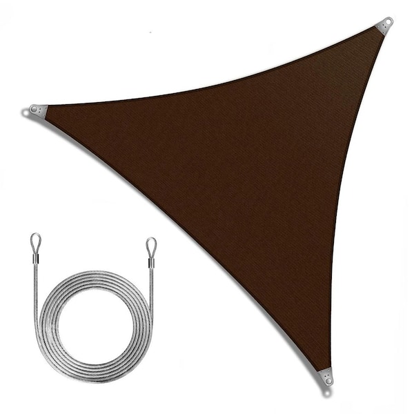 Super Ring 28 ft. x 28 ft. x28ft. Triangle Sun Shade Sail with Cable ...