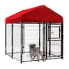 KennelMaster 52 in. x 4 ft. x 4 ft. Welded Wire Dog Fence Kennel Kit ...