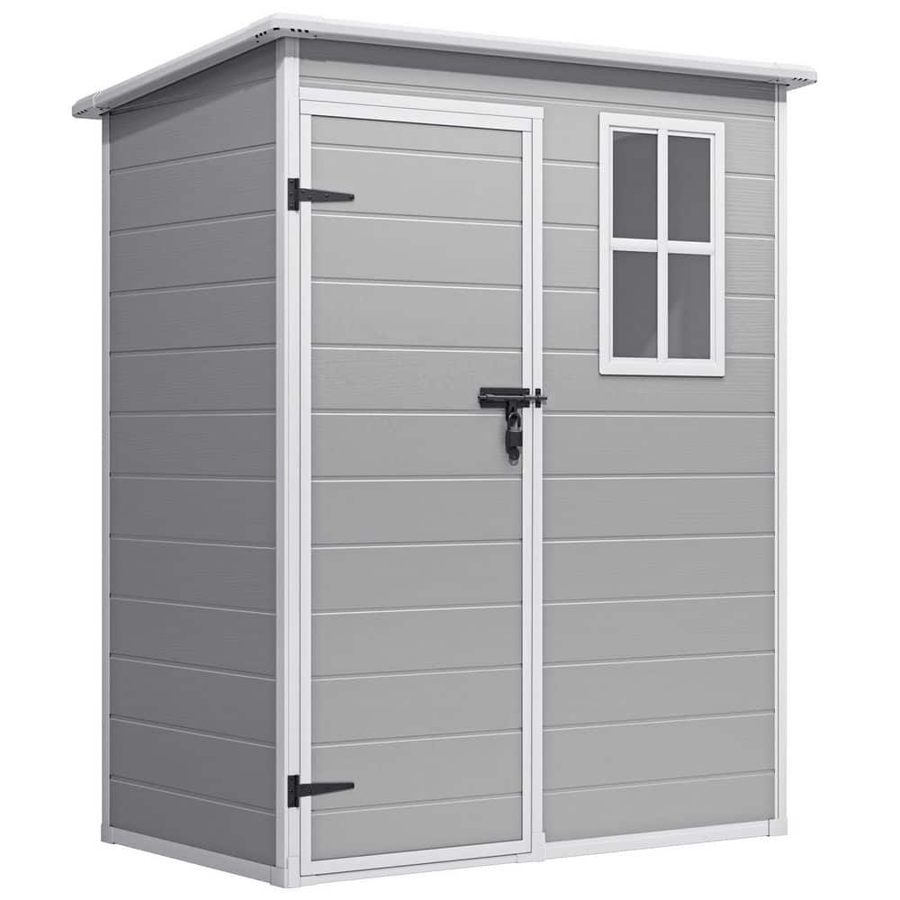 Lofka 5 ft. W x 3 ft. D Outdoor Plastic Storage Shed, Outside Sheds ...