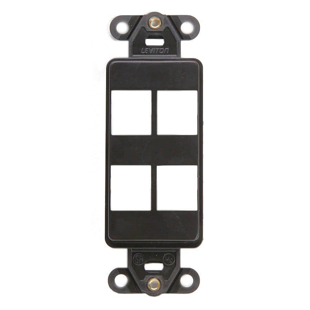 Leviton 1-Gang Decora QuickPort 4-Port Insert in Brown 41644-B 41644-B ...