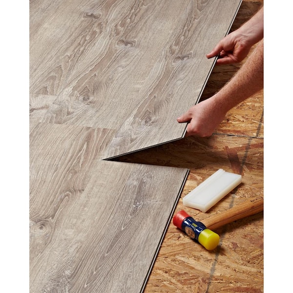 Lifeproof Sterling Oak 22 MIL x 8.7 in. W x 59 in. L Click Lock Waterproof Luxury Vinyl Plank Flooring 25 sq. ft. Case I966106LPX The Home Depot