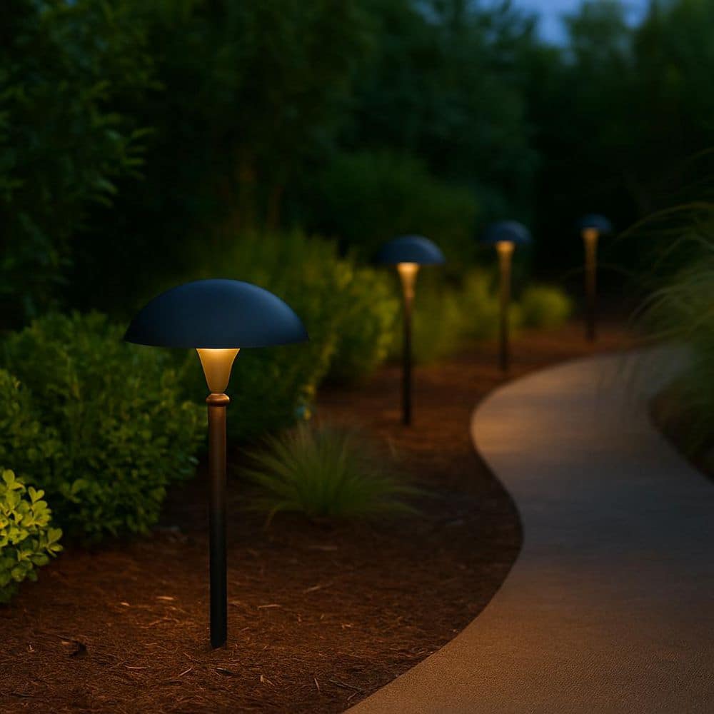 HINKLEY Hinkley 120v Mushroom Path Light, Black 56000BK - The Home Depot