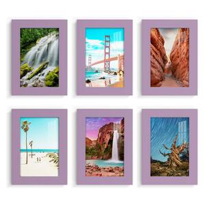 Wexford Home Modern 6 in. x 8 in. Violet Picture Frame (Set of 4 ...