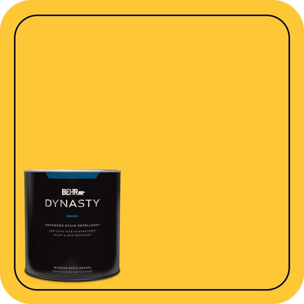BEHR DYNASTY 1 qt. #330B-7 Sunflower Satin Enamel Interior Stain ...