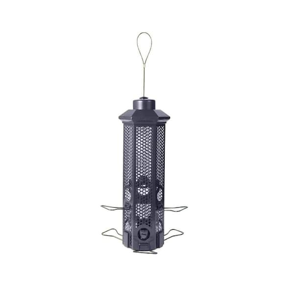 MOEPISY Gray Metal Squirrel Proof Bird Feeders with Removable Base, 6 ...