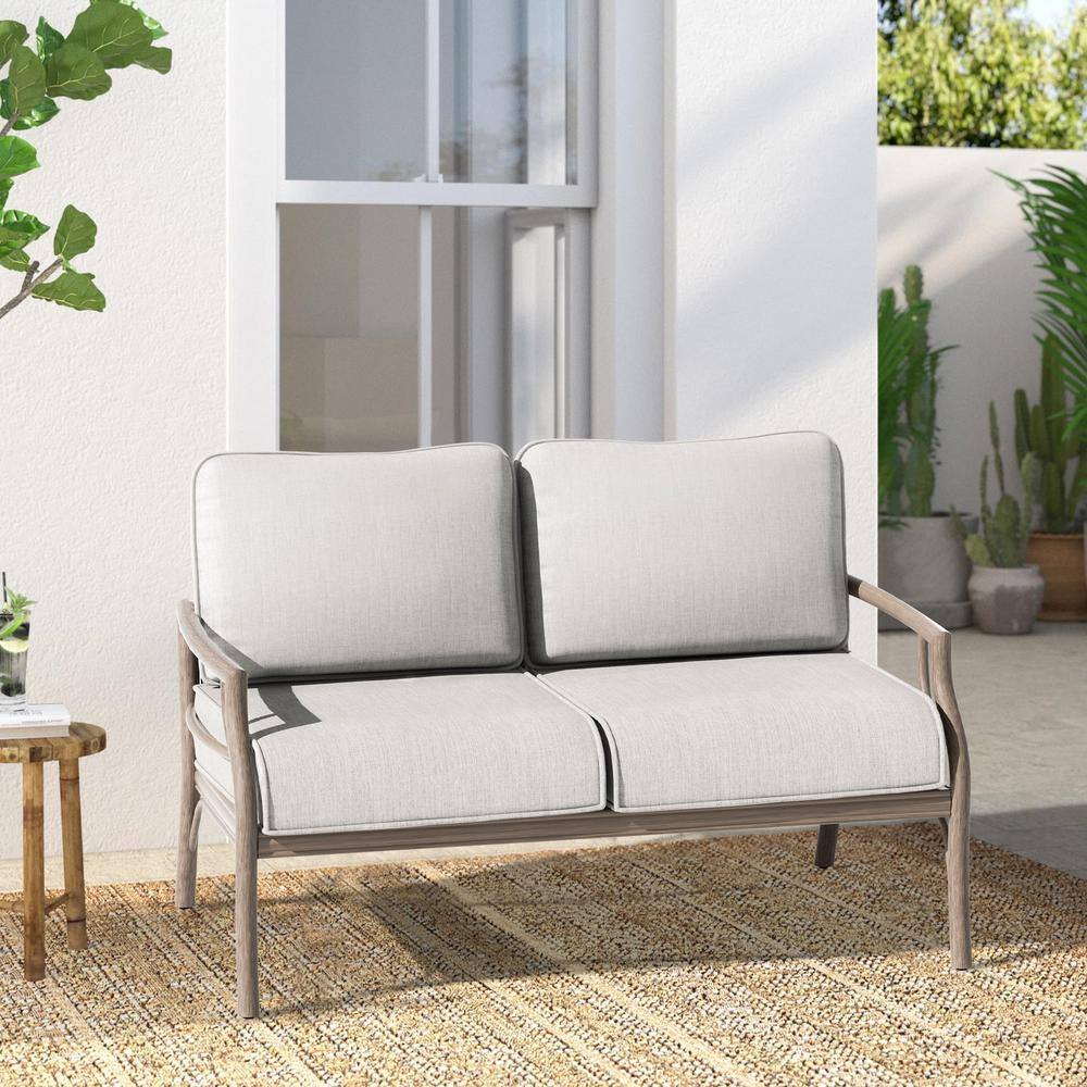 PEAK HOME FURNISHINGS Lamando Aluminum Outdoor Loveseat with Light ...