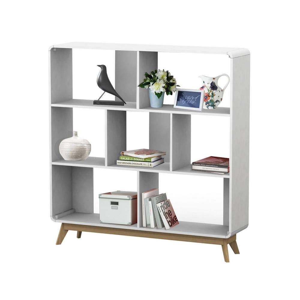 Ren Home Leva 49.5 in. H, MDF, White Double Bookcase 3004109 - The Home ...