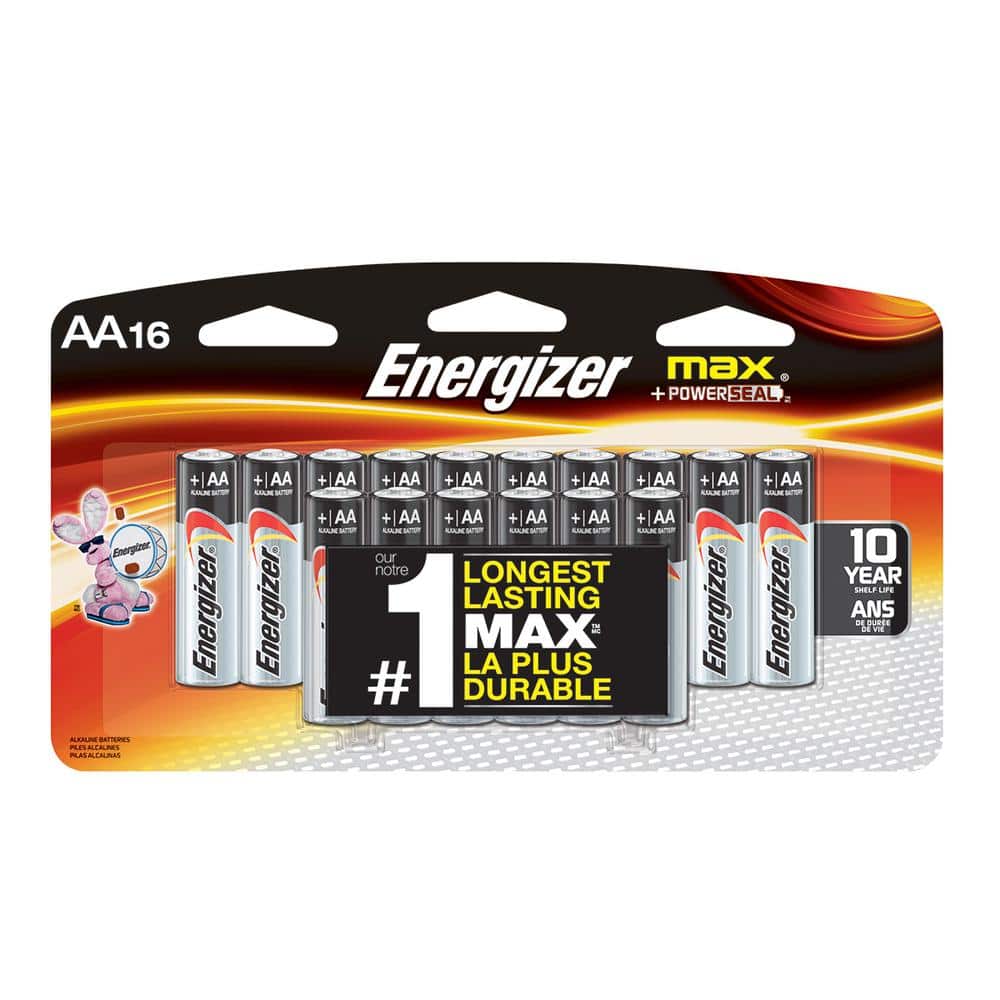 Energizer MAX Alkaline AA Battery (16-Pack) E91SLP16T - The Home Depot