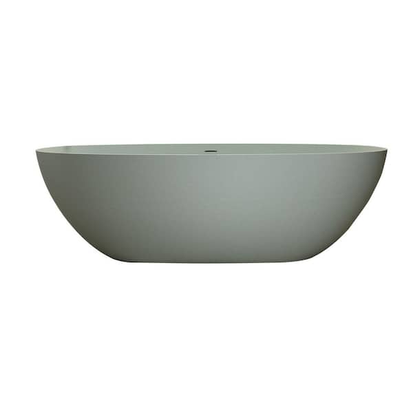 Boosicavelly 55 in. x 30 in. Stone Resin Solid Surface Freestanding ...