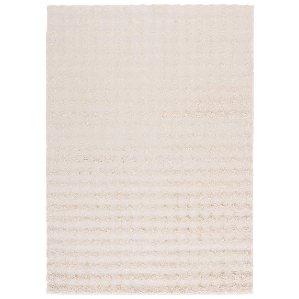 SAFAVIEH Faux Rabbit Bubble Beige 8 ft. x 10 ft. Machine Washable Solid ...