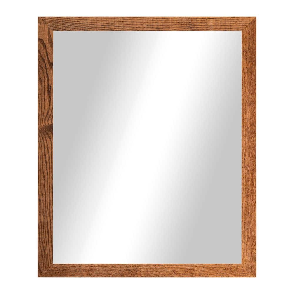Rayne Mirrors 2 in Honey Frame (30 in. W x 33 in. H) Oak Hardwood Rectangle Wall Mirror (210F)27 ...