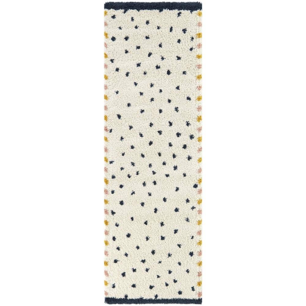 BALTA Connor Navy 2 ft. x 7 ft. Dots Runner Rug 3121984 - The Home Depot