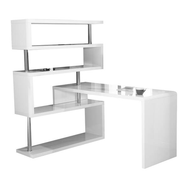 Best Master Furniture Brightwood 63 in. H Swivel Writing Desk with ...