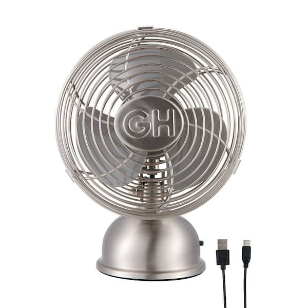 GOOD HOUSEKEEPING All-Metal 5 in. Mini Desk Fan with Oscillation in ...