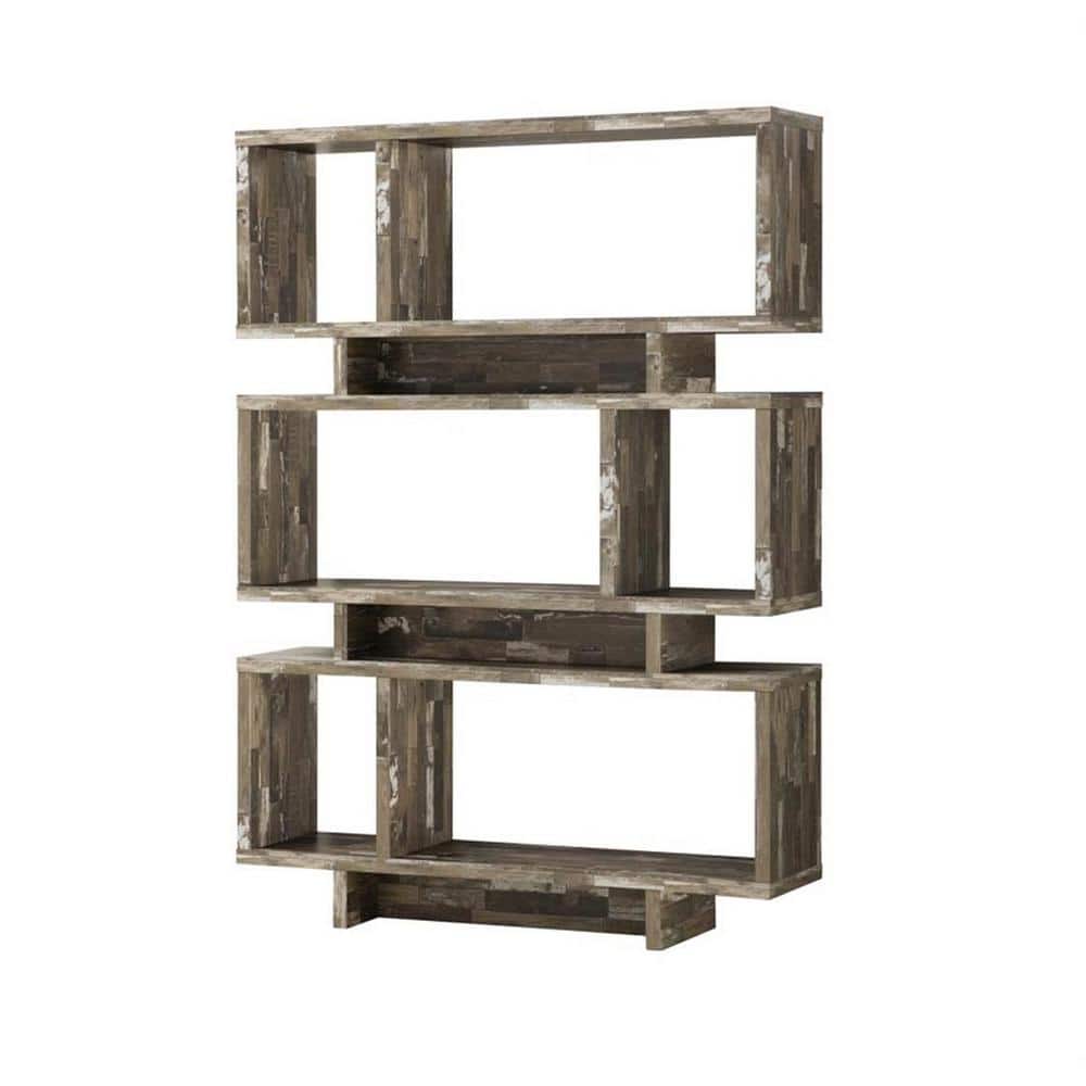 Coaster 66 in. Salvaged Cabin Wood 5-shelf Etagere Bookcase with Open ...