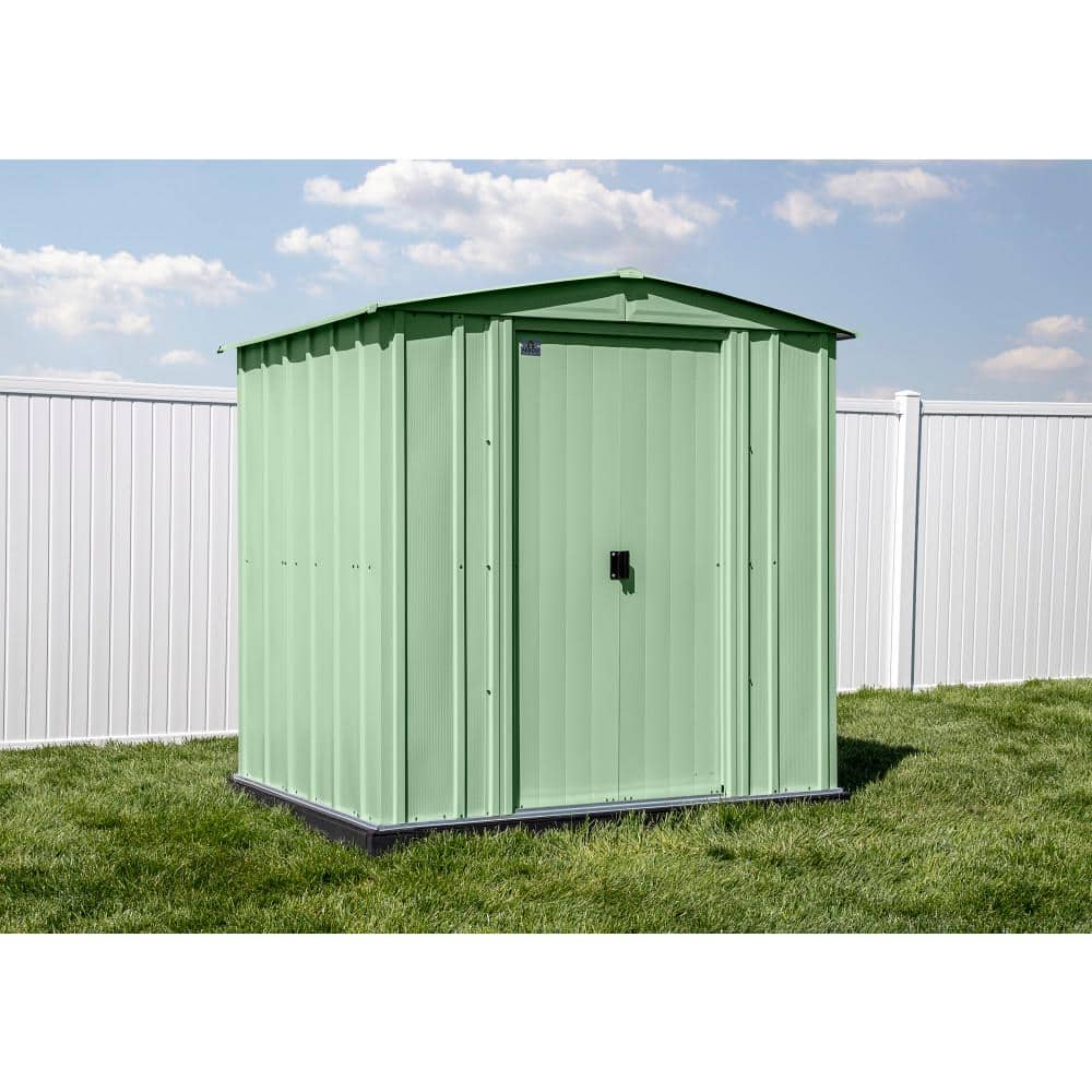 Arrow 6 ft. x 5 ft Green Metal Storage Shed With Gable Style Roof 27 Sq ...