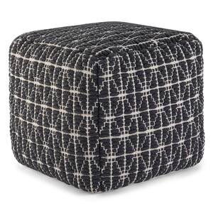 Simpli Home Cullen Boho Cube Pouf in Natural Woven Wool and Jute AXCPF-26 - The Home Depot