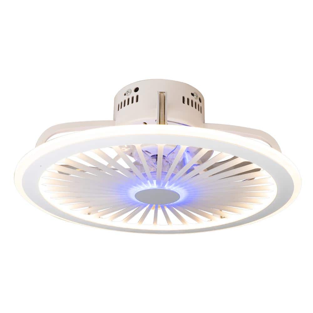 Tivleed Gold Crystal 19.7 in. LED Fan Light, 360° Rotating Fan Blades ...