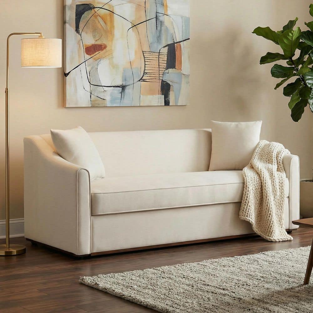CHRISTOPHER KNIGHT HOME Ormonta Modern 75.78 in. Rolled Arms Chenille ...