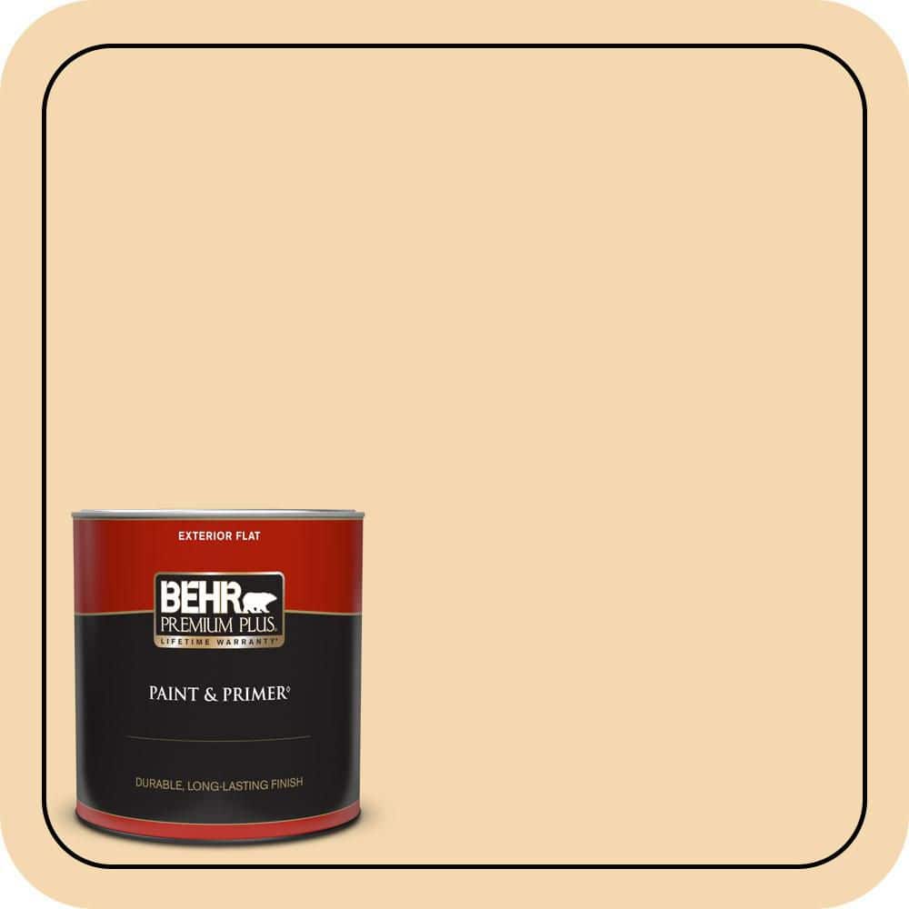 BEHR PREMIUM PLUS 1 qt. #330C-3 Clam Chowder Flat Exterior Paint ...