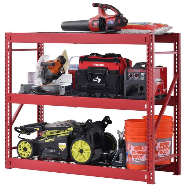 Husky 3-Tier Industrial Duty Steel Freestanding Garage Storage Shelving ...