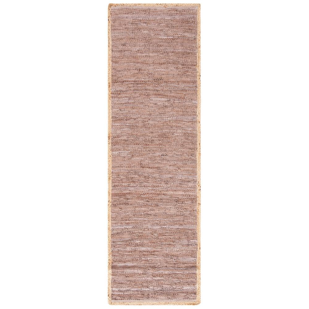 SAFAVIEH Cape Cod Brown/Natural 2 ft. x 8 ft. Border Runner Rug CAP901T ...
