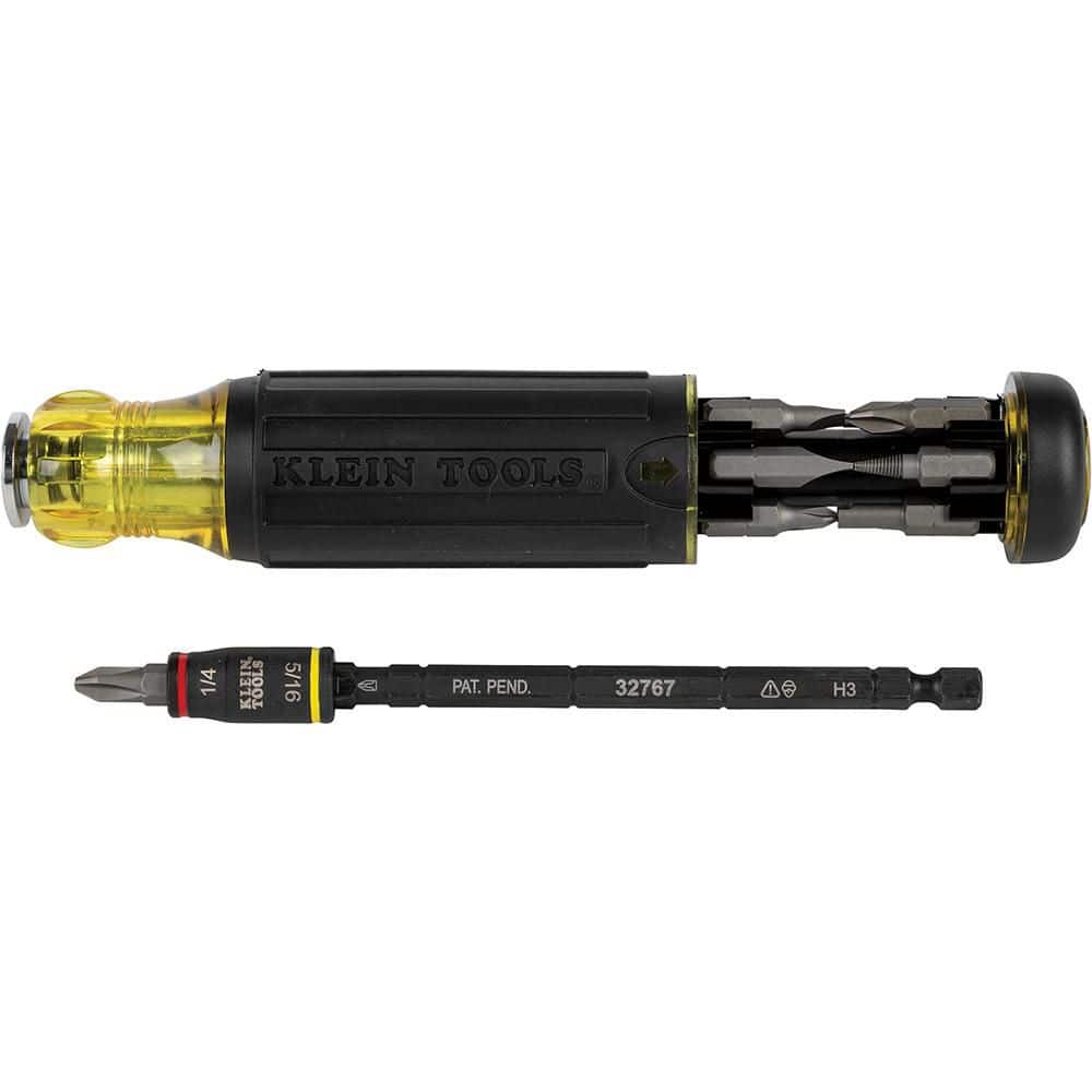 Klein Tools 14-In-1 HVAC Adjustable-Length Screwdriver with Flip Socket ...