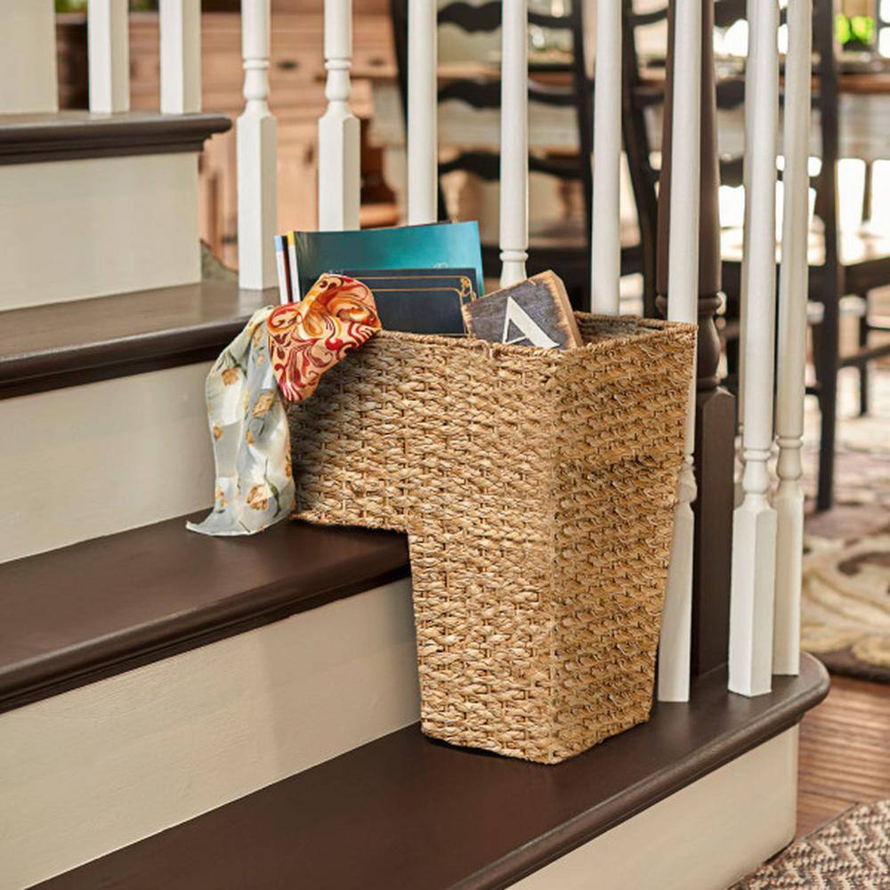 Storied Home Woven Bankuan Rope Stair Basket with Handles in Natural ...