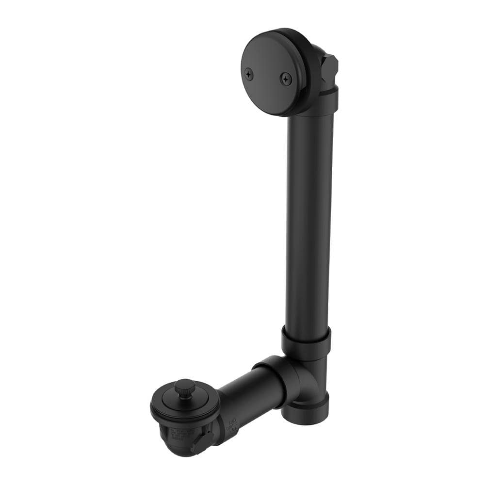PF WaterWorks Matte Black Trim Twist Close Bathtub Drain - Sch. 40 ...
