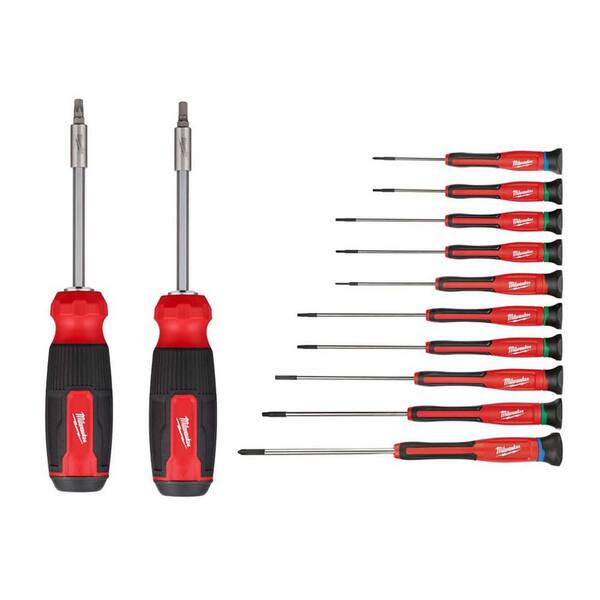 Milwaukee 14-in-1 Torx Multi-Bit Screwdriver with 14-in-1 Hex Multi-Bit ...