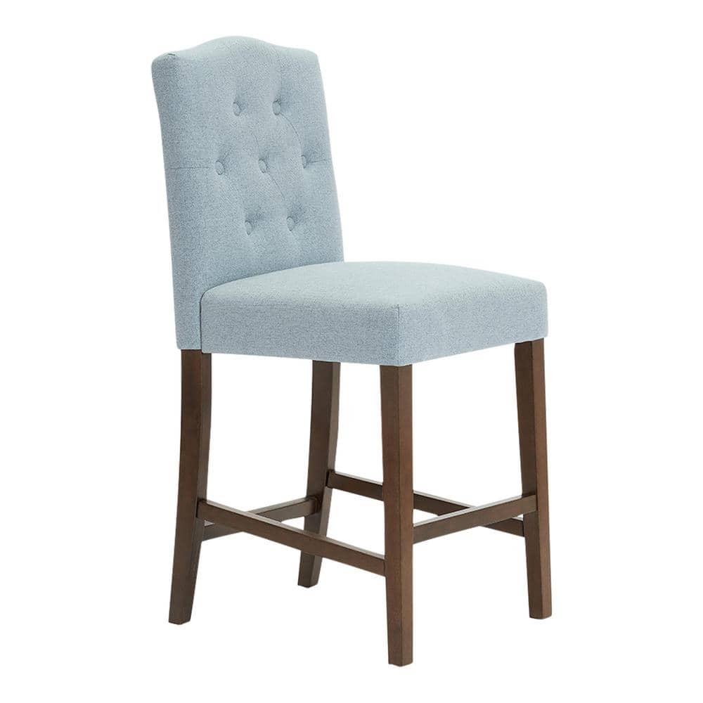 StyleWell Beckridge Aloe Blue Upholstered Counter Stool with Tufted ...