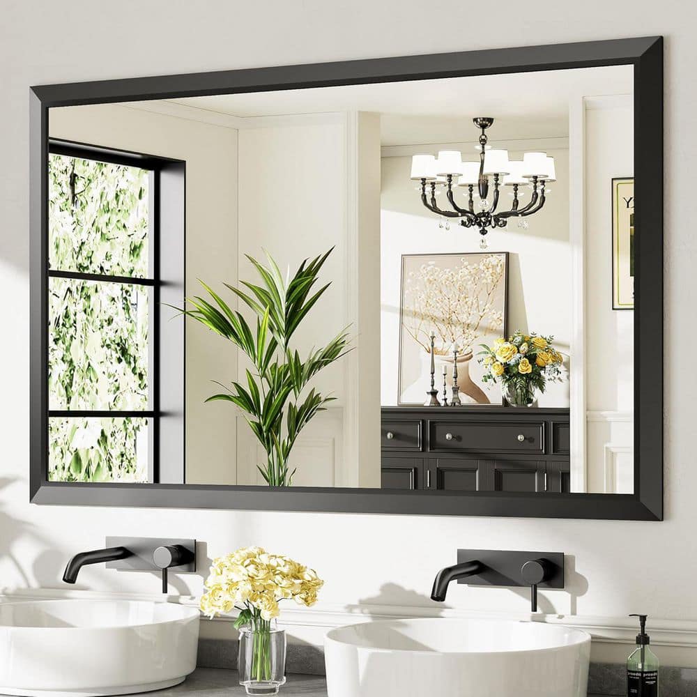 KIOTEE 55 in. W x 36 in. H Rectangular Framed French Cleat Wall Mounted ...