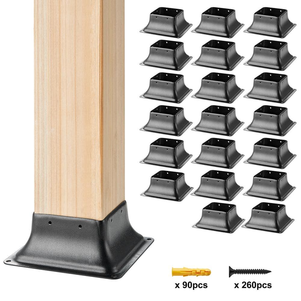 VEVOR 20-Pieces Post Base 4 in. x 4 in. Internal 3.6 in. x 3.6 in ...