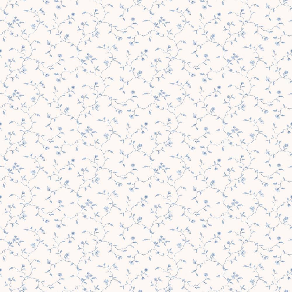 Miniatures 2-Blue/White Mini Floral Vine Design Matte Finish Non-Pasted ...