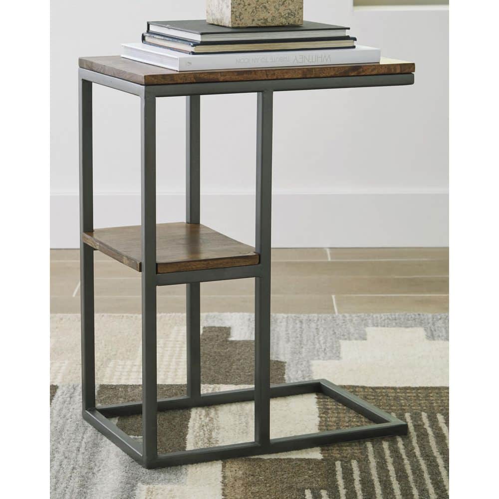 Signature DESIGN BY ASHLEY Forestmin 12 in. Black Rectangle Wood End ...