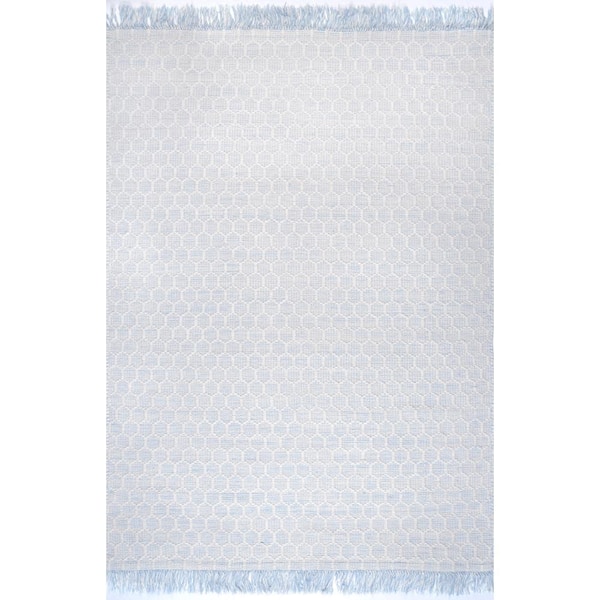 nuLOOM BeeHive Tassel Baby Blue 9 ft. x 12 ft. Indoor Area Rug AECR02C ...