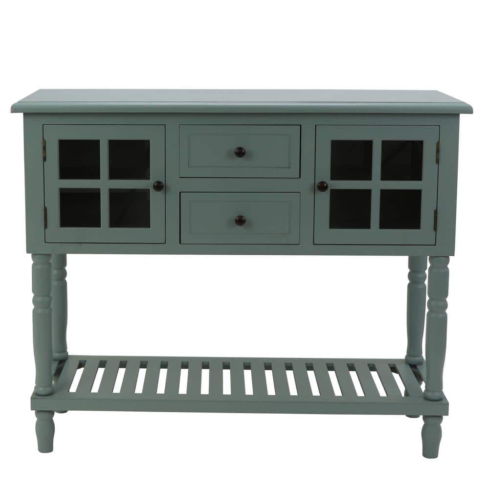 Decor Therapy Morgan 42 in. Antique Iced Blue Standard Rectangle Wood ...