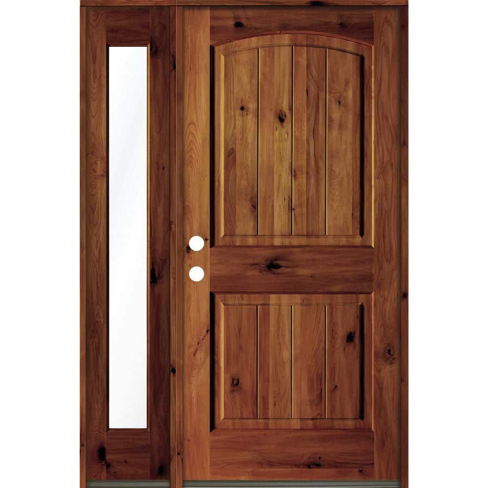 Krosswood Doors 46 in. x 80 in. Rustic Knotty Alder Right-Hand/Inswing ...