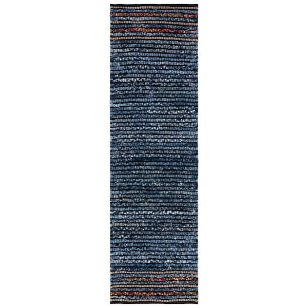 SAFAVIEH Cape Cod 2 ft. x 8 ft. Natural/Blue Striped Multicolor Runner ...